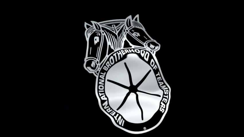 Teamsters Flag. National 3d Black Stock Footage Video (100% Royalty ...