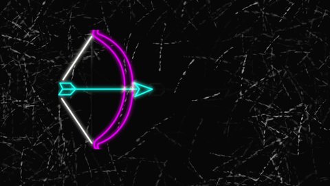 Animation Digital Bow Arrow On Black Stock Footage Video (100% Royalty ...
