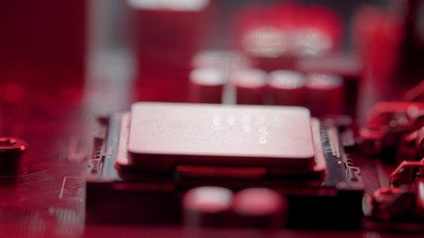 Computer Processor Overheated Smoke Motherboard Slot Stock Footage ...