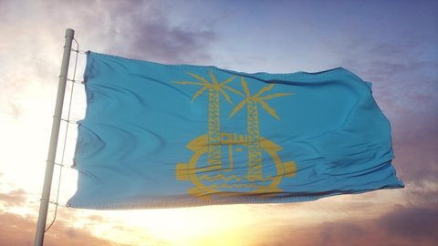 Aswan Flag Egypt Waving Wind Sky Stock Footage Video (100% Royalty-free ...