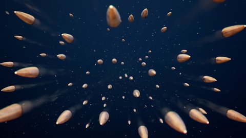 Seamless Looping Animation Flying Bullets Smoke Stock Footage Video ...
