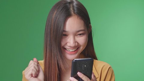 Close Young Asian Woman Flipping Something Stock Footage Video (100% ...