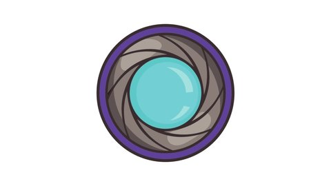 Camera Aperture Icon Animation Cartoon Best Stock Footage Video (100% ...