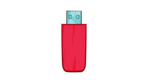 Red Usb Flash Drive Icon Animation Stock Footage Video (100% Royalty ...