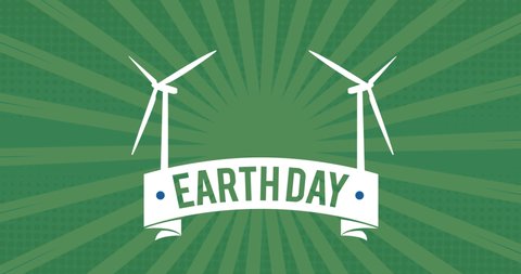 Animation Earth Day Wind Turbines On Stock Footage Video (100% Royalty ...