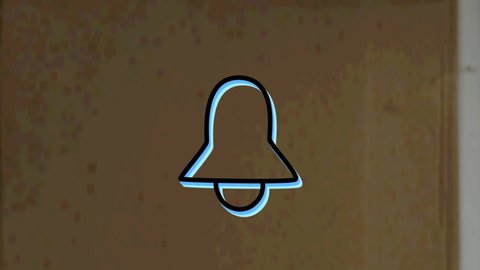 Digital Animation Neon Green Notification Bell Stock Footage Video (100 ...