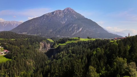 Mountain Cinematic Effect View Trees Field Stock Footage Video (100% ...