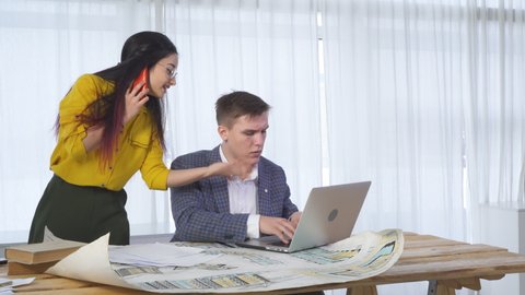 Angry Mad Female Boss Yelling Man Stock Footage Video (100% Royalty ...