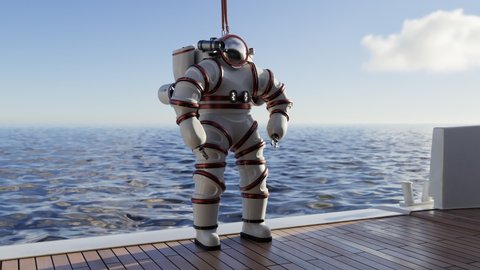 Diver Newlydesigned High Tech Exosuit On Stock Footage Video (100% ...