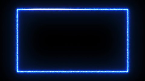 Animated Blue Neon Glowing Rectangle Frame Stock Footage Video (100% ...