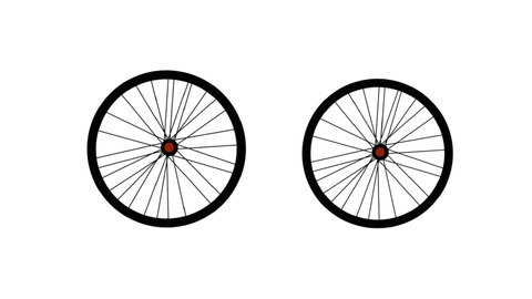 Two Bicycle Wheels Spinning Isolated On Stock Footage Video (100% ...