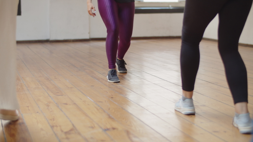 Closeup Shot Dancers Legs Learning Dance Stock Footage Video (100% ...