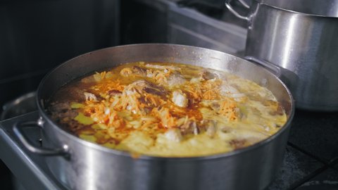 Cooking Stew Buffet Restaurant Kitchen Closeup Stock Footage Video (100 ...