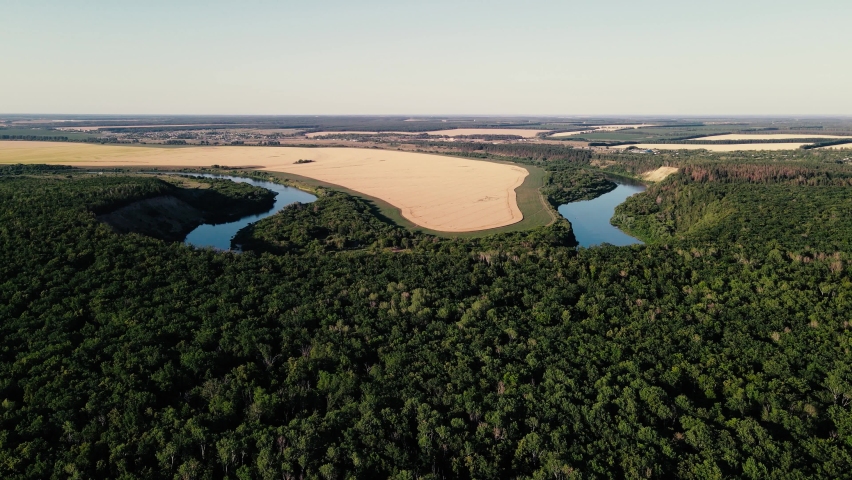 turn large river along channel Stock Footage Video (100% Royalty-free ...
