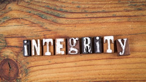 Integrity Moving Wooden Letters On Wooden Stock Footage Video (100% ...