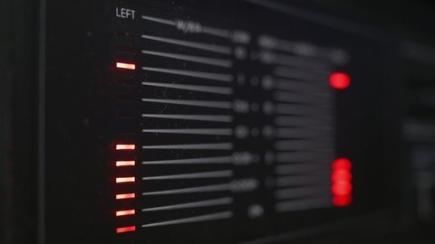 Audio Levels Monitoring Sound Stereo System Stock Footage Video (100% ...