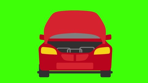 2d Animated Illustration Red Car On Stock Footage Video (100% Royalty ...