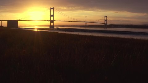 British Sunrise Establishing View River Severn Stock Footage Video (100 ...