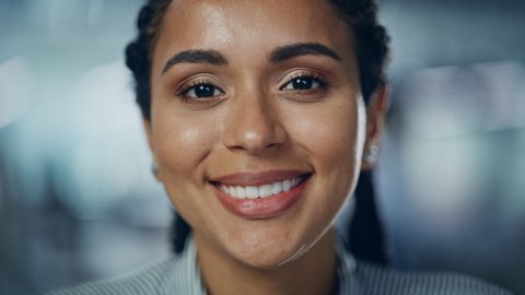 Portrait Gorgeous Black Woman Deep Brown Stock Footage Video (100% ...