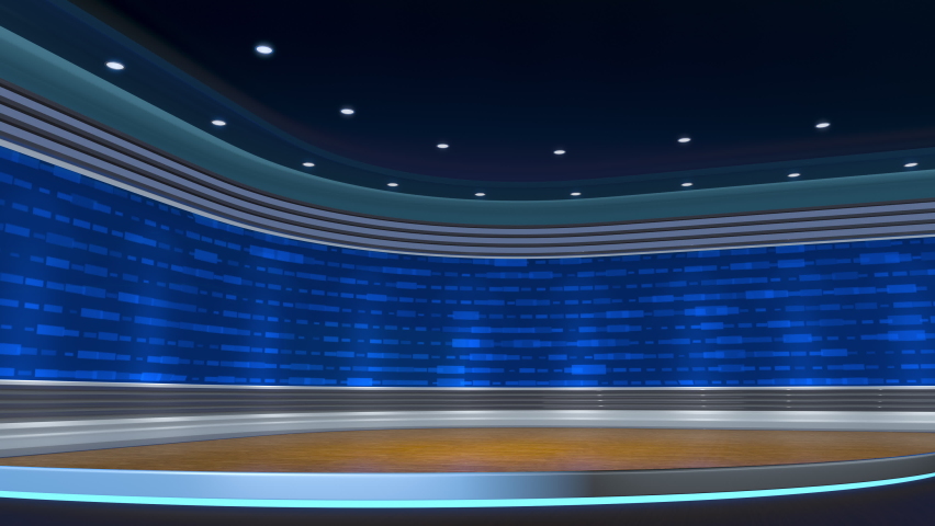 TV studio. Loop animation. New Zealand flag studio. New Zealand flag ...