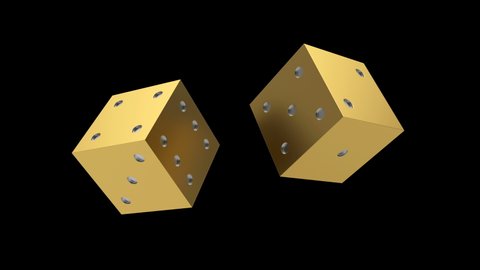 Two Golden Dice Rotate 3d Animation Stock Footage Video (100% Royalty ...