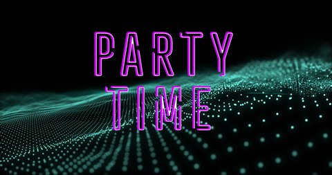 Animation Party Time Text Over White Stock Footage Video (100% Royalty ...