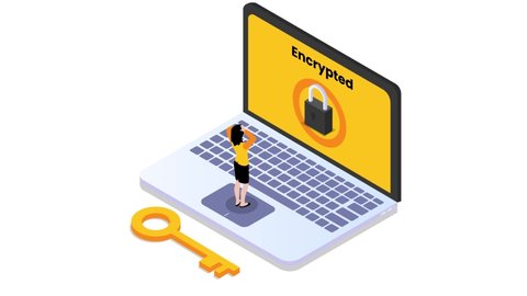 Young Woman Animation Standing Encrypted Data Stock Footage Video (100% ...