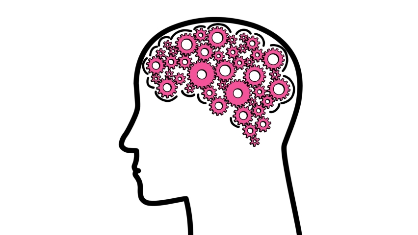 brain cartoon cogs head contour on Stock Footage Video (100% Royalty ...