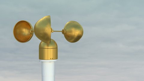 Old Copper Anemometer Moving Clouds Background Stock Footage Video (100 ...