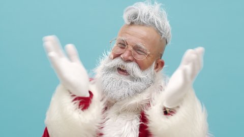 Surprised Emotions Happy Excited Santa Claus Stock Footage Video (100% ...