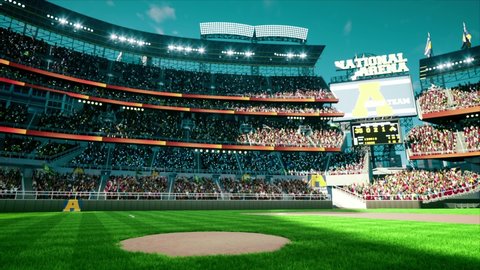 Empty Stadium Arena Animated Fans Crowd Stock Footage Video (100% ...