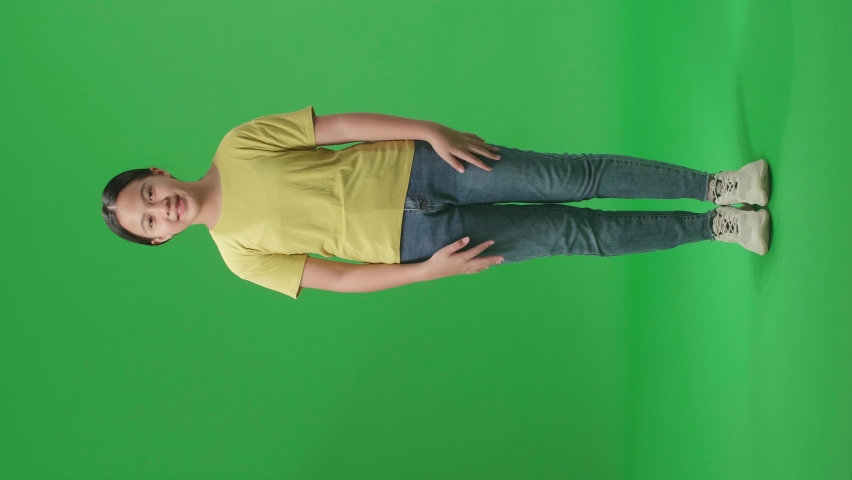 full body young asian kid girl Stock Footage Video (100% Royalty-free ...