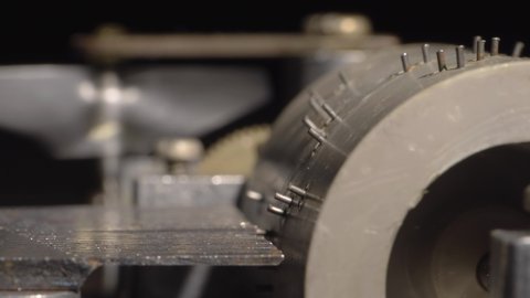 Rotating Pin Drum Old Mechanical Music Stock Footage Video (100% ...