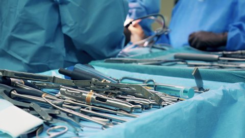 Sterile Medical Instruments Used During Surgery Stock Footage Video ...