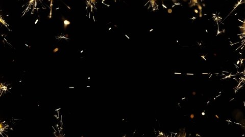 Border Frame Many Bright Firework Sparklers Stock Footage Video (100% ...