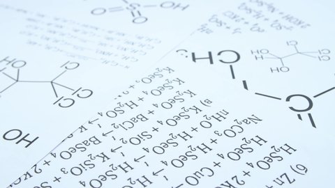 Paper Drawings Chemical Formulas Elements Stock Footage Video (100% ...