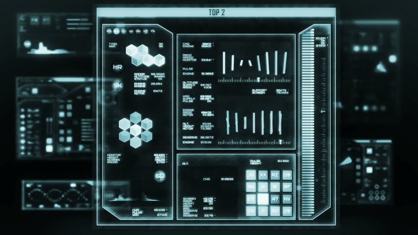 Futuristic Command Center Interface (loop Stock Footage Video (100% ...