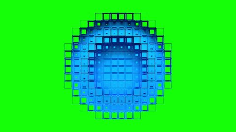 Blue Voxels Cut Out Green Screen Stock Footage Video (100% Royalty-free ...