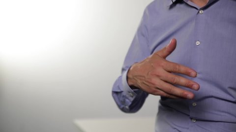 Man Using Body Language While Speaking Stock Footage Video (100% ...