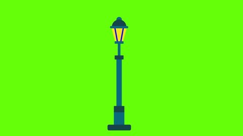 4k Animation Street Lighting On Green Stock Footage Video (100% Royalty ...
