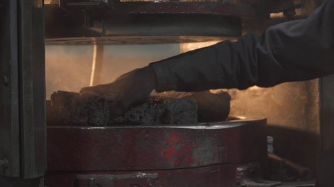 Putting Plastic Into Mold Press Factory Stock Footage Video (100% ...