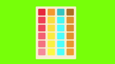 Animated Color Palette Icon Bright Green Stock Footage Video (100% ...