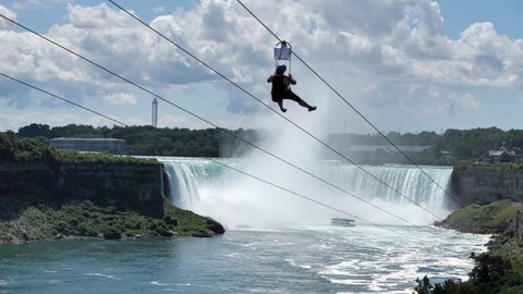 Epic Zip Line Ride Above Niagara Stock Footage Video (100% Royalty-free ...