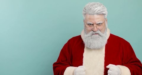 Portrait Angry Aggressive Santa Claus Santa Stock Footage Video (100% ...