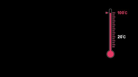 Animation Thermometer On Transparent Background Raising Stock Footage ...