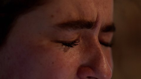 Closeup Camera Portrait Crying Hard Depressed Stock Footage Video (100% ...