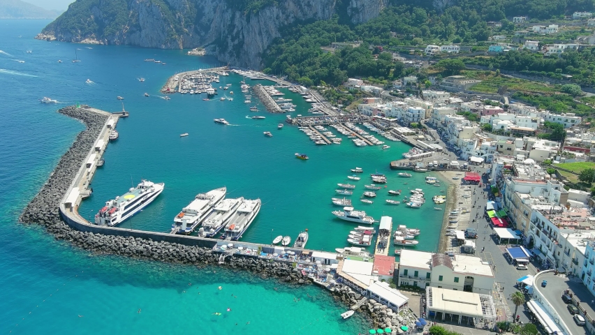 Capri Italy Aerial View Famous Italian Stock Footage Video (100% ...