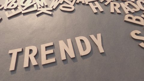 Trendy Word Wooden Cube Alphabet Letters Stock Footage Video (100% ...