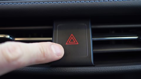 Pressing Car Emergency Lights Button On Stock Footage Video (100% ...
