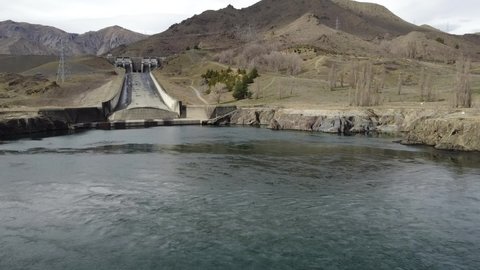 Waitaki Dam Spill Gate New Zealand Stock Footage Video (100% Royalty ...